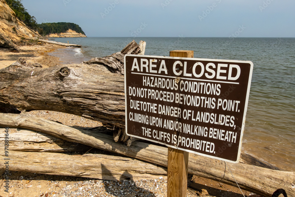 Solomons, Maryland, USA A beach in the Calvert Cliffs State Park and ...