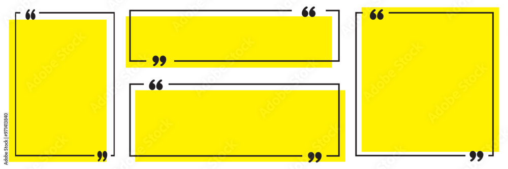 Quote box frame set. Texting quote boxes. Templates of texting black ...