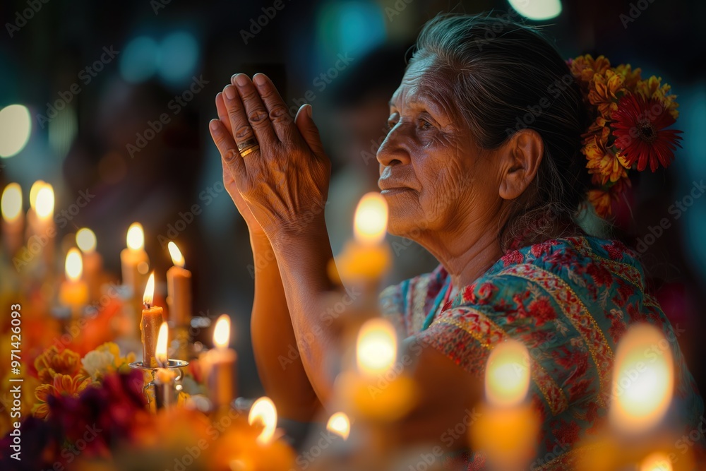 Community members from Mexico gather to pray together during a ...