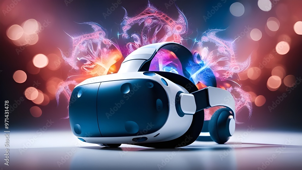 A high-definition image of a cutting-edge virtual reality headset with ...