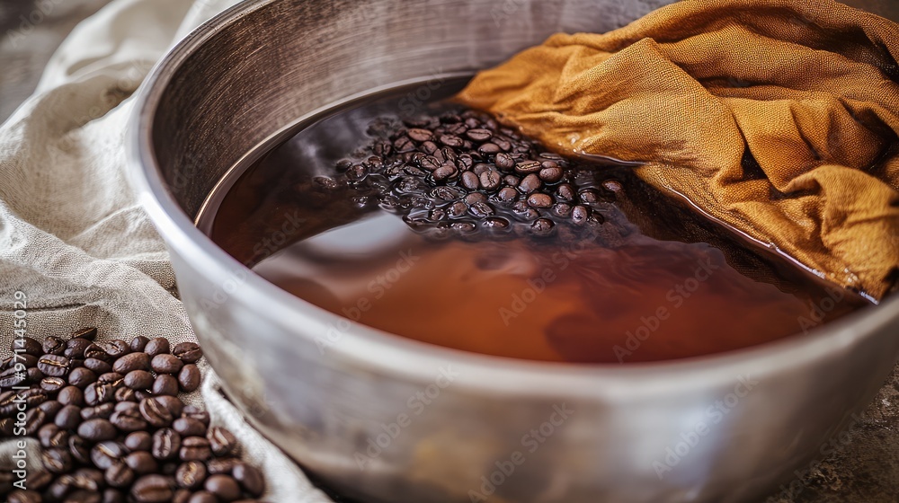 Visual guide to dyeing fabric with coffee, tutorial style, process ...