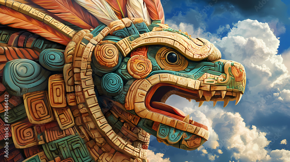 Mayan god kukulkan ( the feathered serpent god, similar to the aztec ...