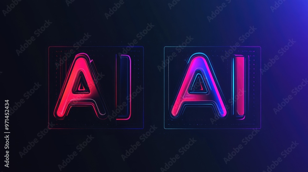Bold logo design with "AI" in a high-impact typeface, featuring a ...
