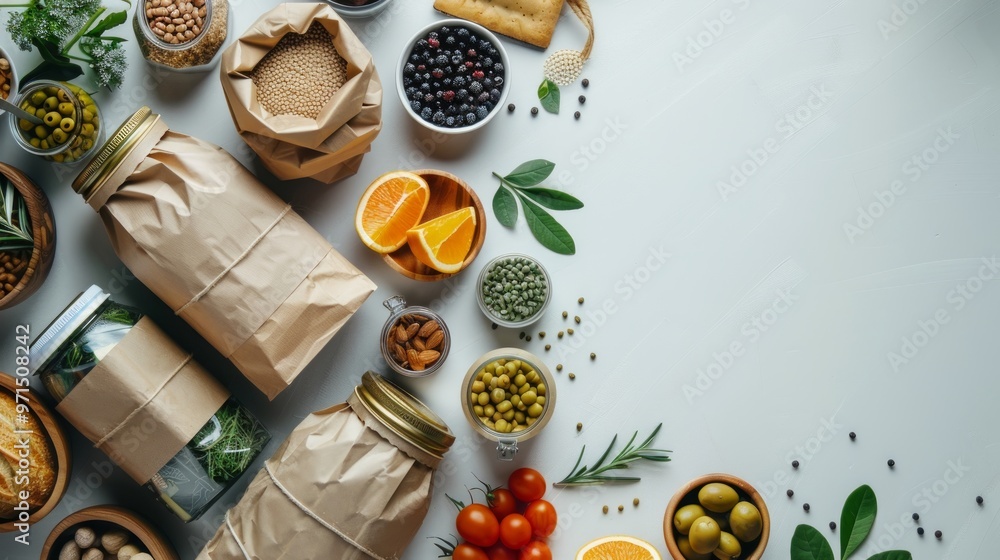 Food and fruit and vegetable pie charts presented on a clean white ...
