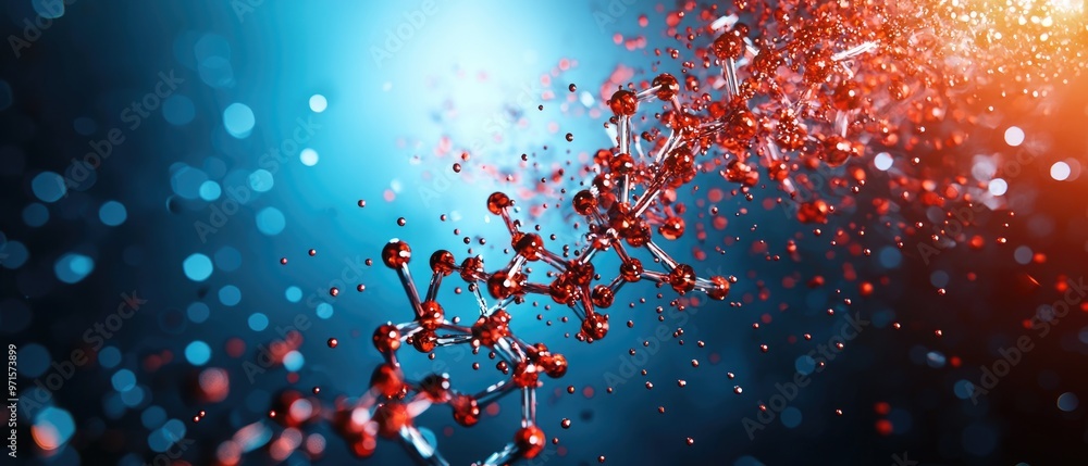 Catalyst breaking down a large molecule, reaction pathway visualized in ...