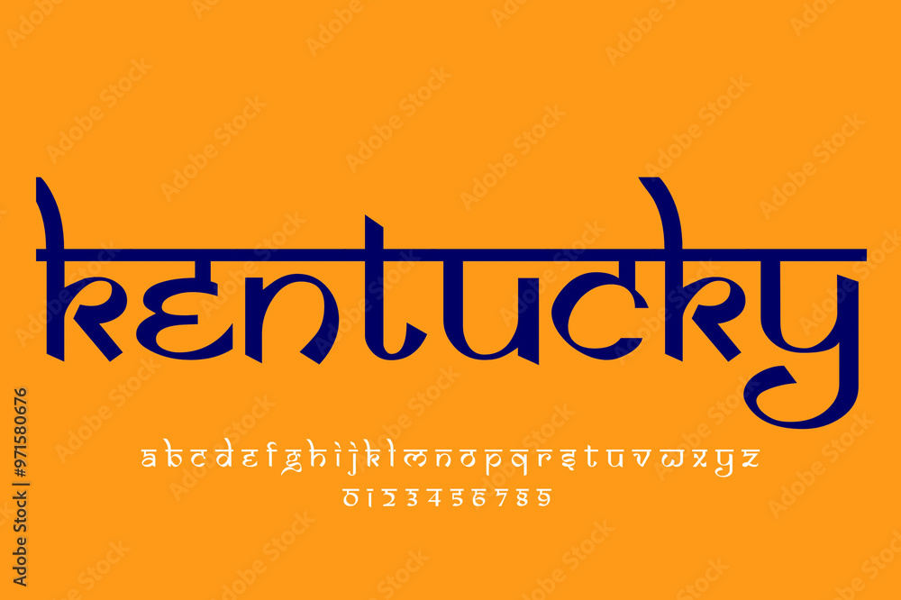 USA state Kentucky text design. Indian style Latin font design ...
