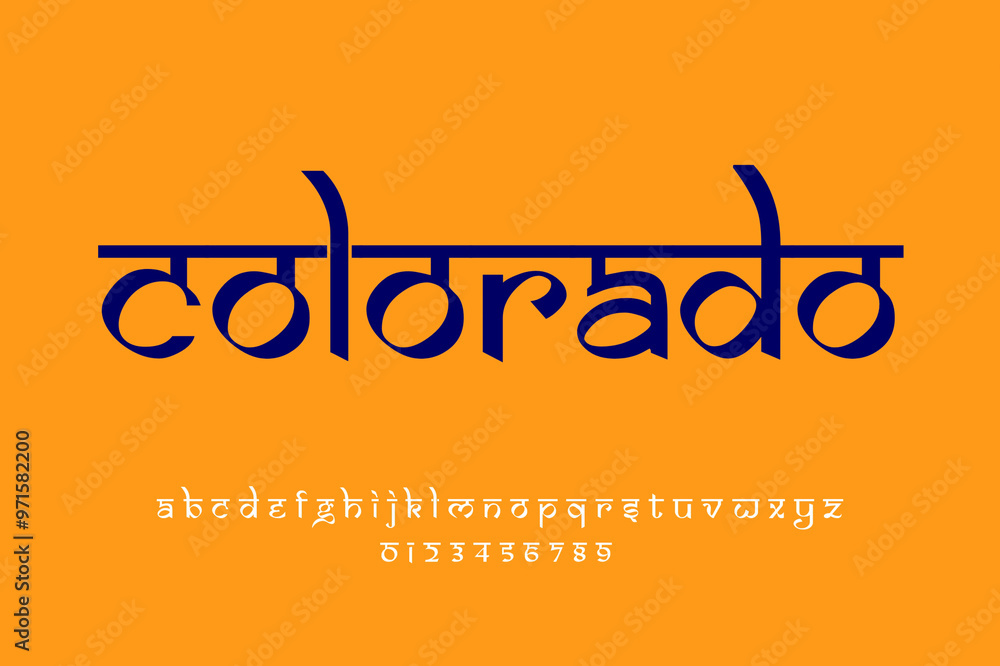 USA state Colorado text design. Indian style Latin font design ...