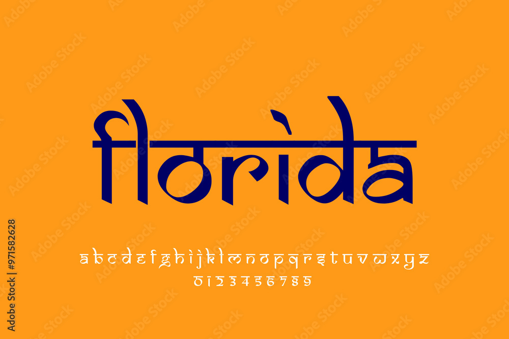 USA state Florida text design. Indian style Latin font design ...