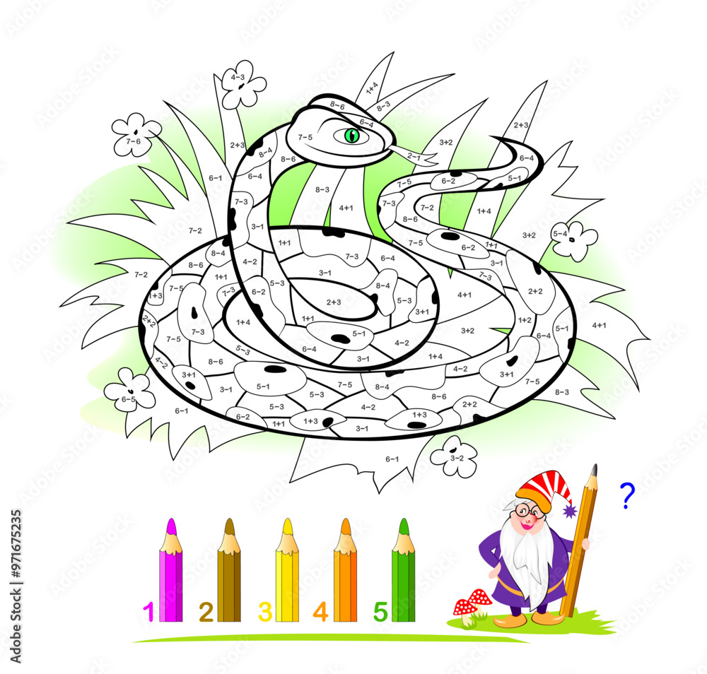Math education for children. Coloring book. Mathematical exercises on ...
