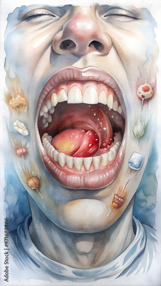 .Mouth ulcers, pain from ulcers. Burning sensation in the mouth and bad ...