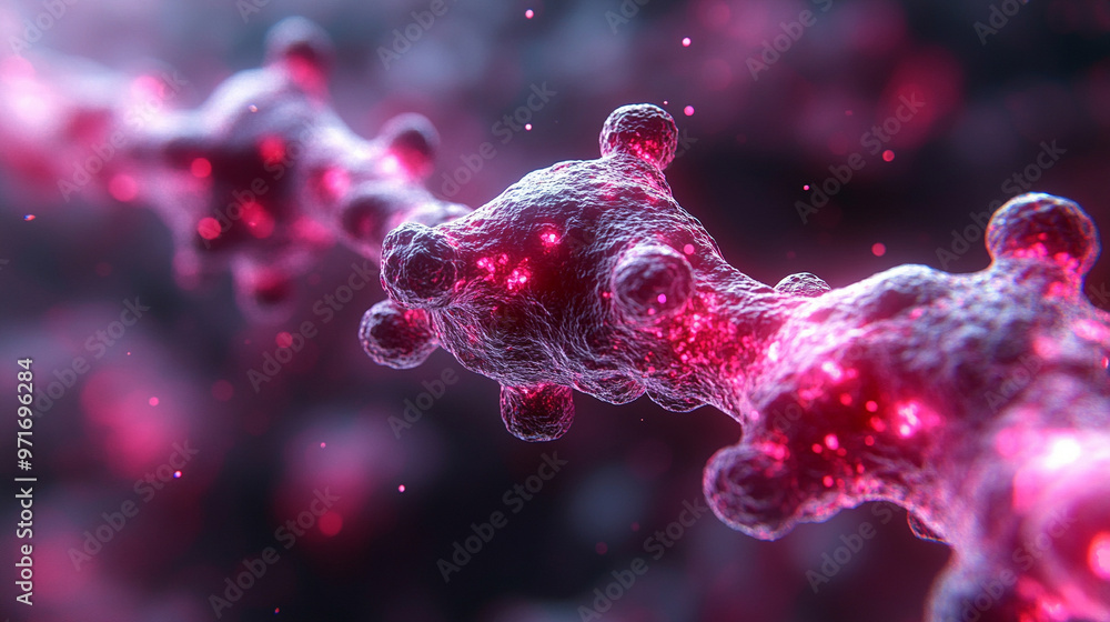 nerve cell synaptic cleft, showcasing glowing neurotransmitters at the ...