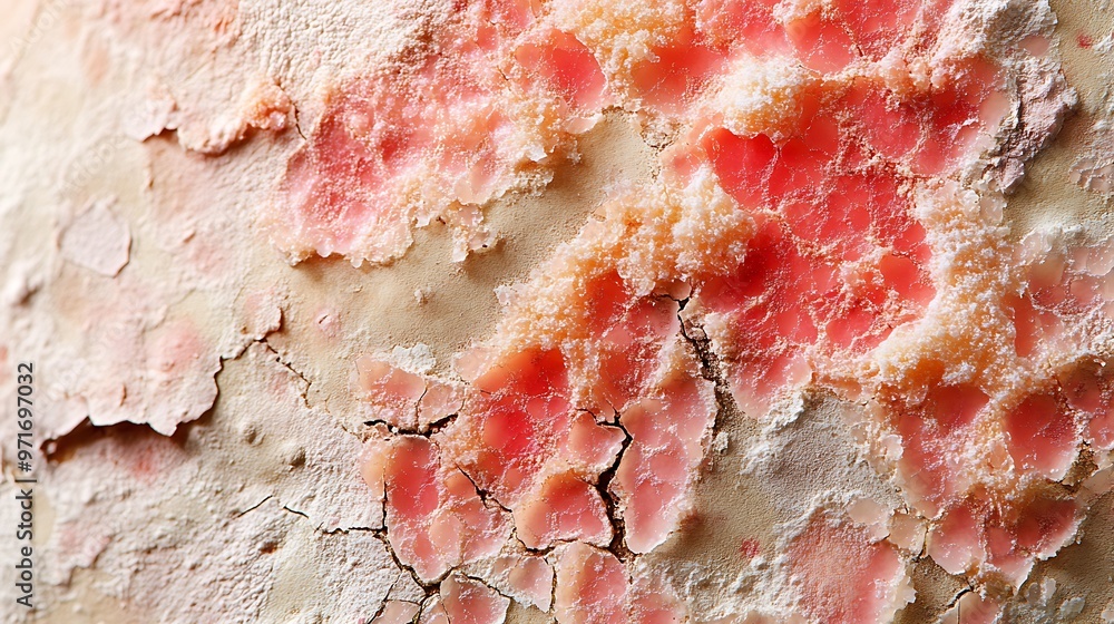 Foto de Detailed view of a skin allergy rash, showing the red, bumpy ...