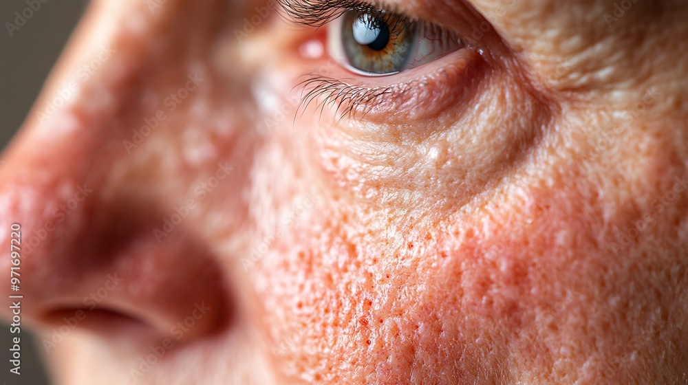 Ilustração do Stock: Skin showing a patchy, red rash with visible ...