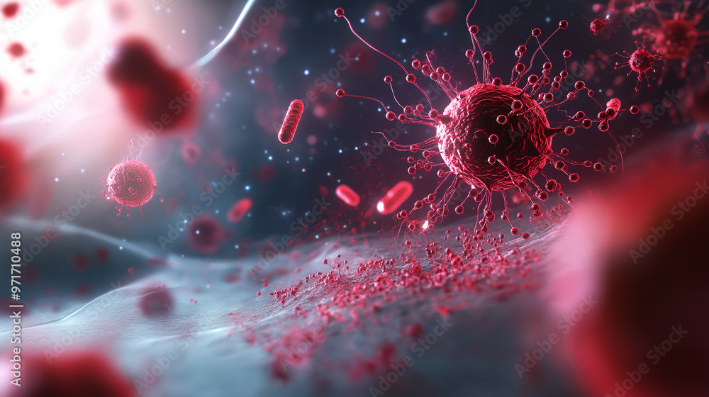Microscopic depiction of targeted therapy where therapeutic agents are ... Microscopic depiction of targeted therapy where therapeutic agents are ...