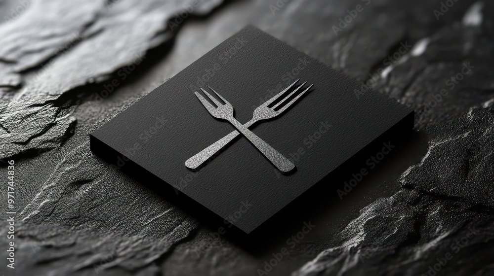 This business card showcases a minimalist design with fork and knife ...