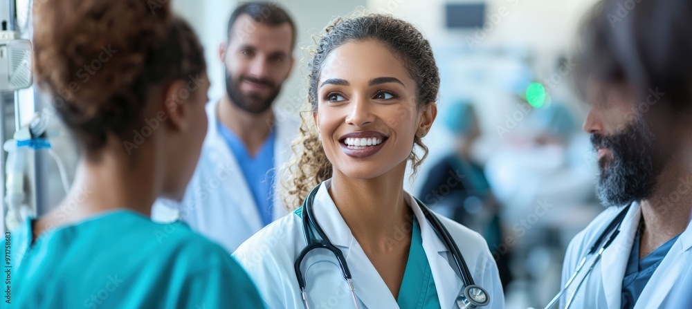 Diverse Healthcare Team Collaborating in a Hospital Setting for Patient ...