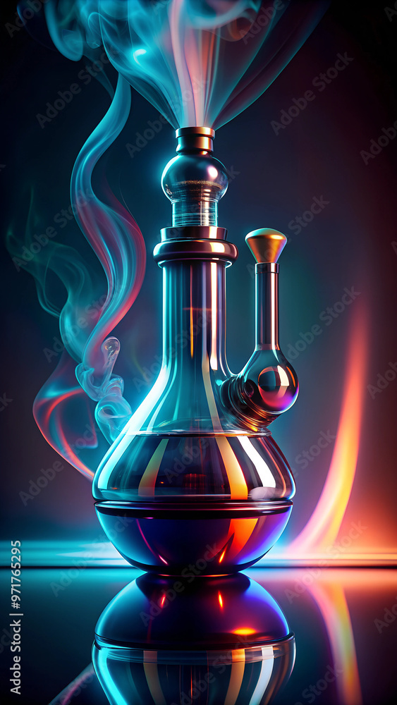 Glass pipe for smoking crack or crystal meth on reflective mirror ...