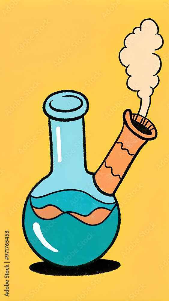 Glass pipe for smoking crack or crystal meth on reflective mirror ...