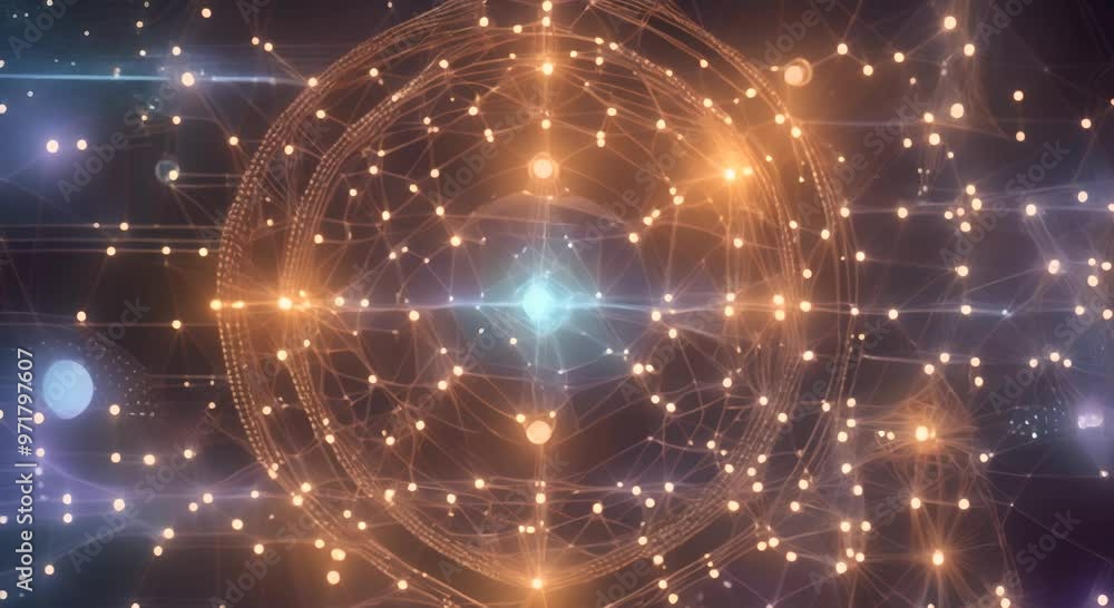 Expansion of a complex AI network with many connected nodes and ...