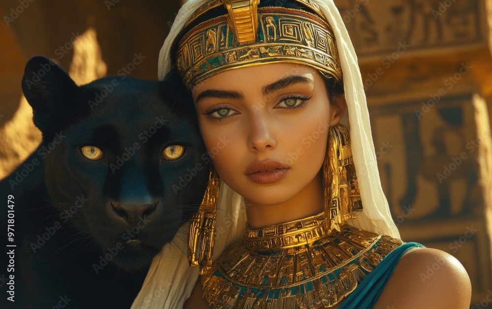 Ancient royalty: A captivating depiction of an Egyptian queen with a ...