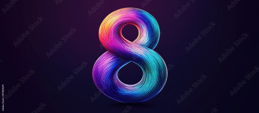 Isometric numeral eight logo featuring impossible lines in a ...