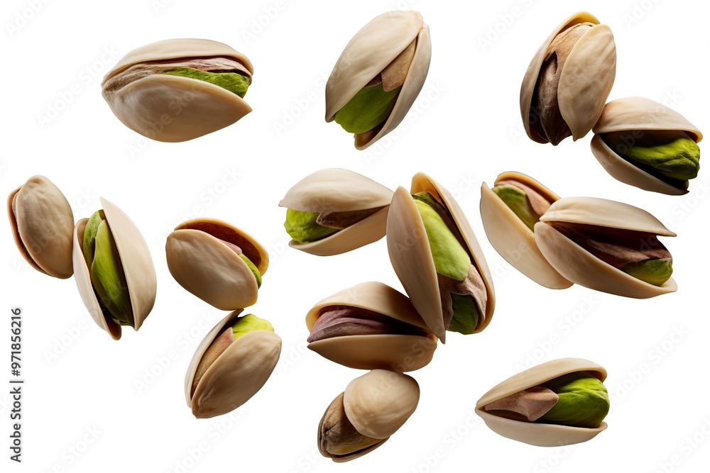 Close Up to a set of pistachio Nuts PNG pistachio Nuts falling or ...
