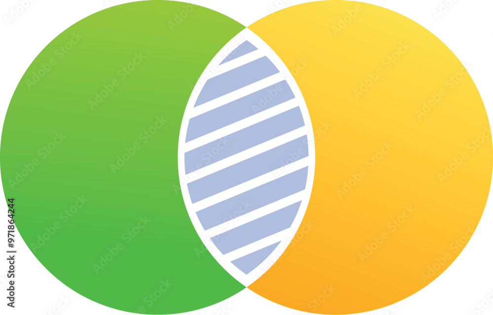 Venn diagram is showing the intersection of two overlapping circles ...