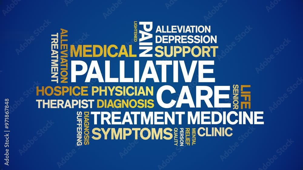Palliative Care animated word cloud;text design animation tag kinetic ...