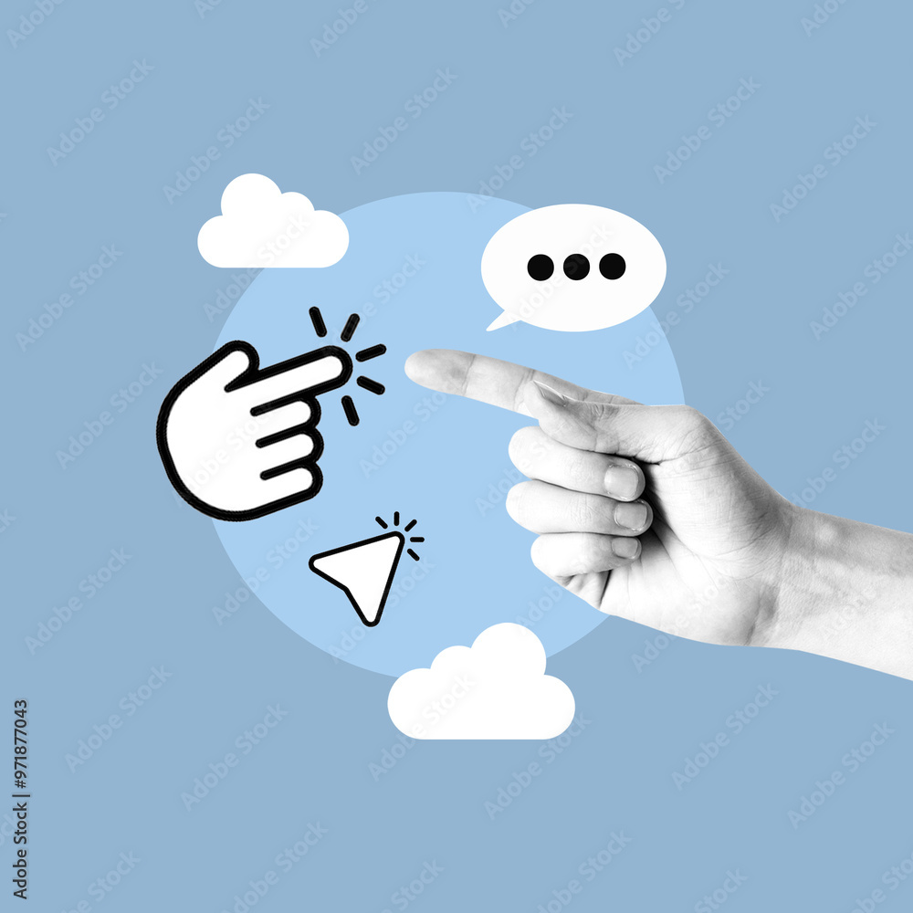 mouse cursor, human hand, montage, composite image, computer mouse, web ...