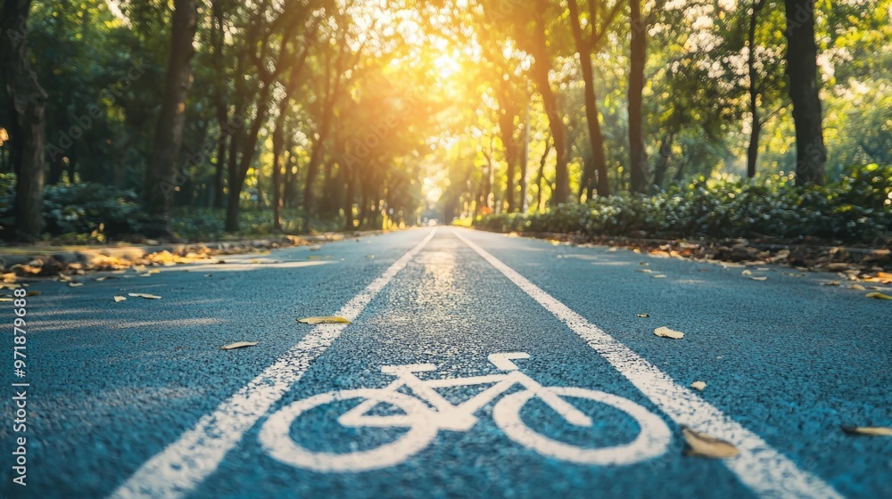 Bicycle path background. Road marking of sign of bike path. Sign of ...