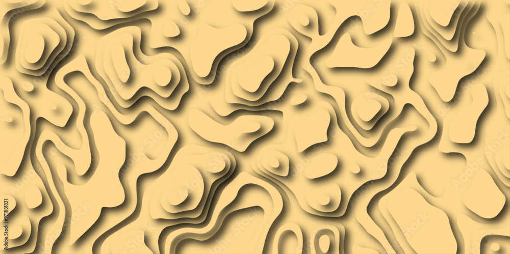 3D Woodcut Stylized Brown Woody topographic Contour Scheme and Terrain ...