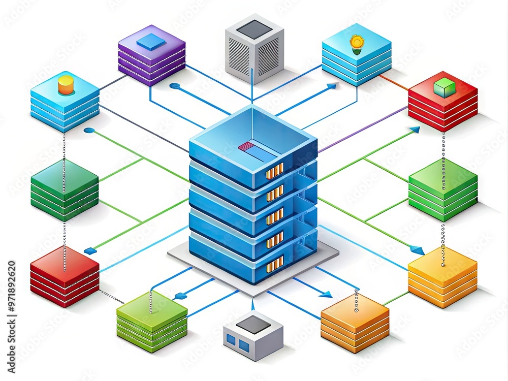 Illustrated diagram showcasing the seven OSI model layers, from ...