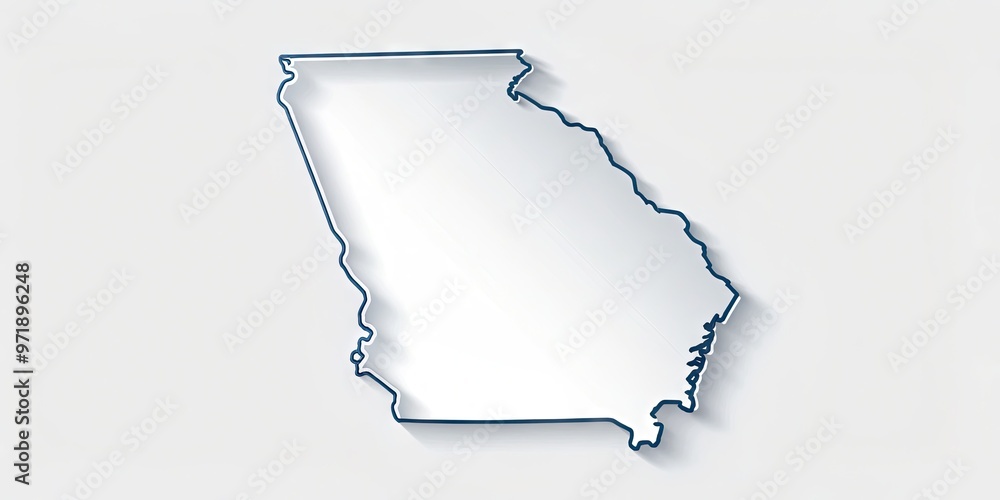 Isolated Georgia state outline in a sleek modern design with clean ...