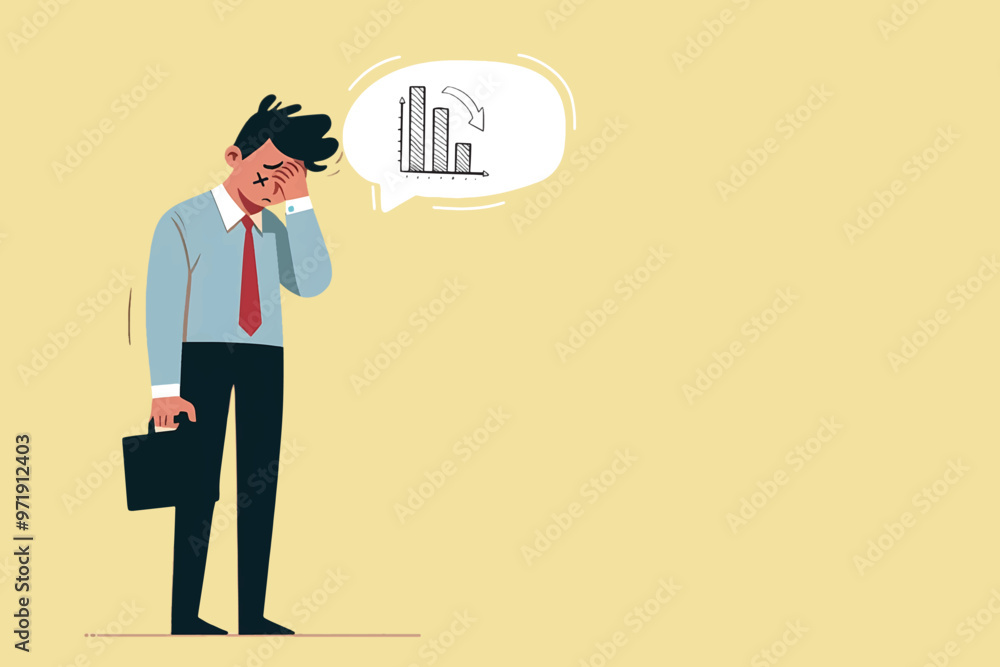 Basic marketing concept, Illustration of a businessman standing ...