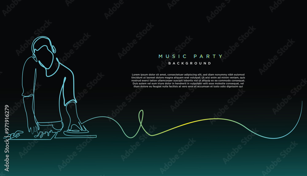 DJ background. Vector design template for music party background ...