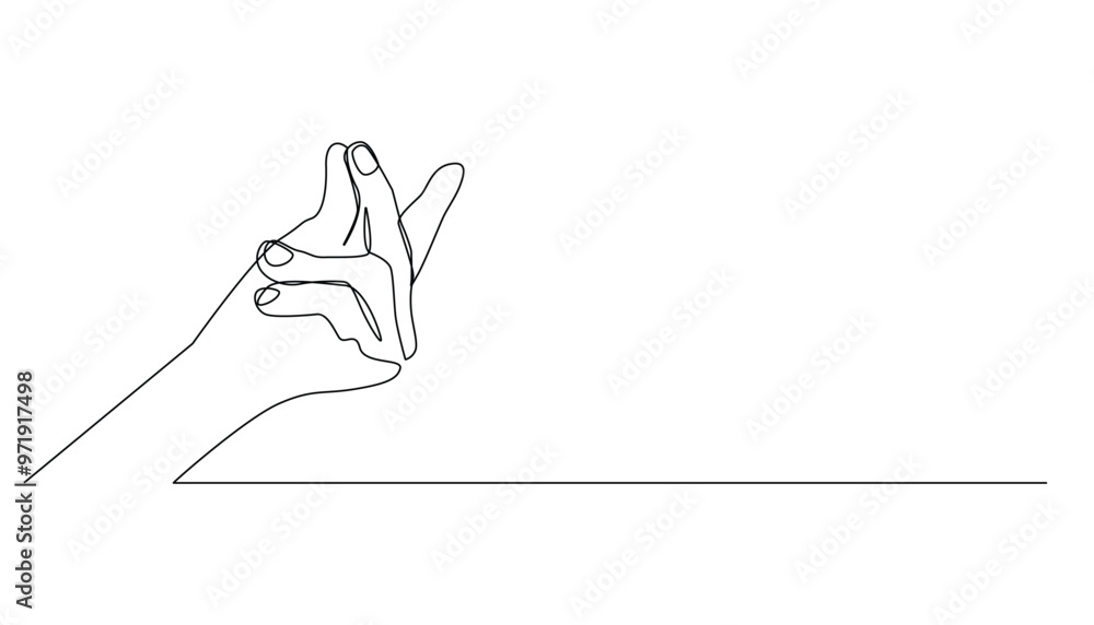 continuous line drawing of hands flicking fingers.flicking hand ...