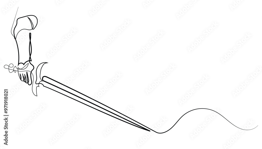 line drawing of one hand holding a sword.line art abstract fantasy ...