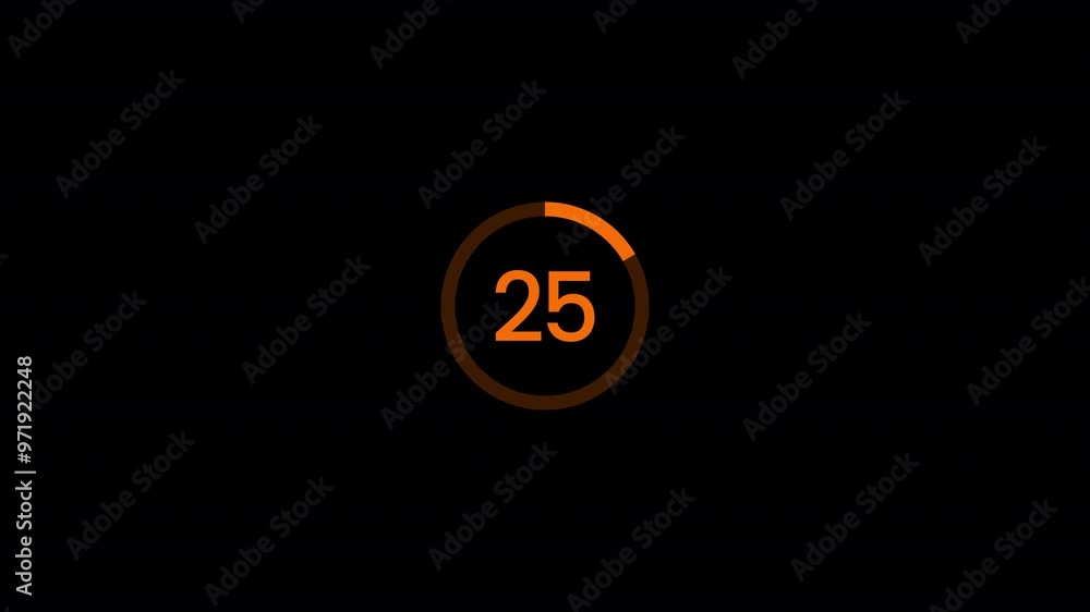 Circle countdown timer thirty seconds animation from 30 to 0 seconds on ...