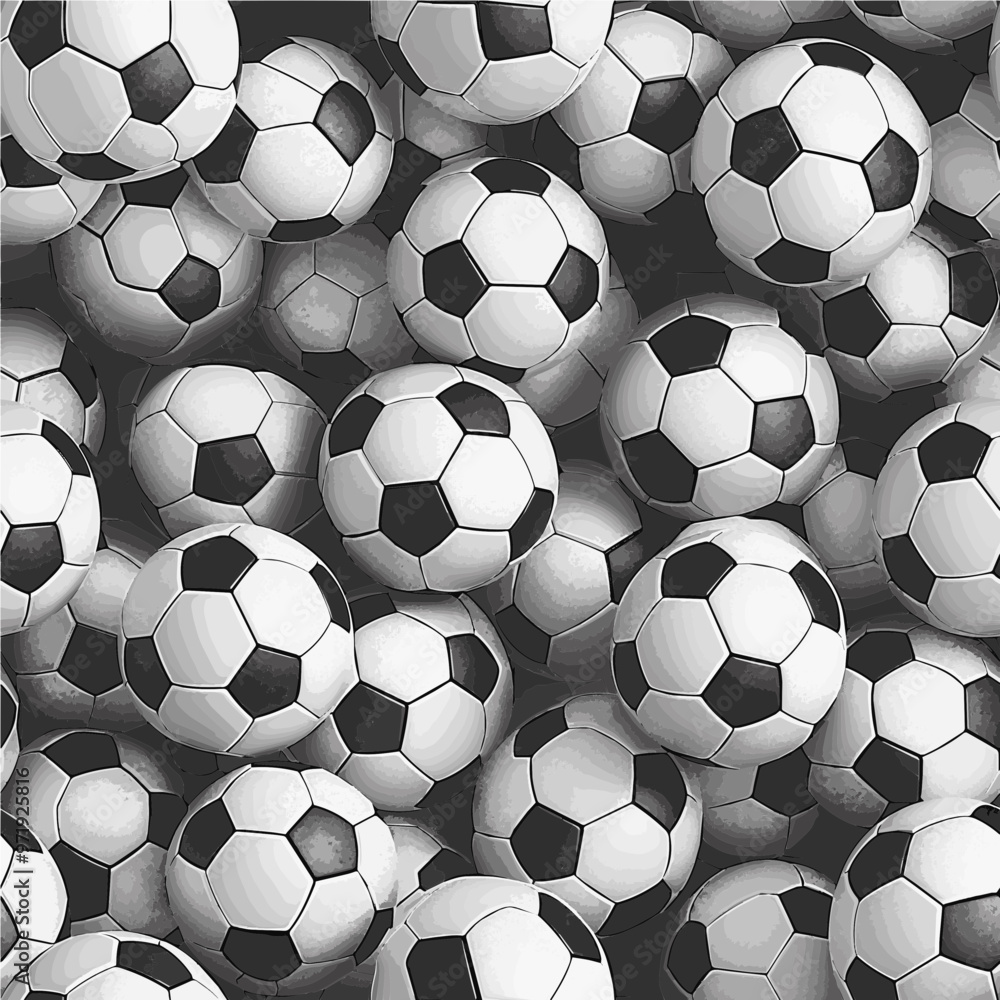 Seamless soccer ball pattern in black and white with bold contrast ...