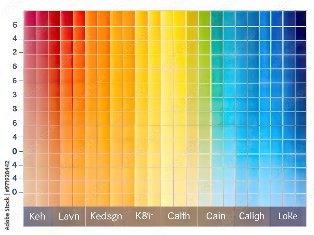 Vibrant color temperature chart displaying Kelvin scale, from warm ...
