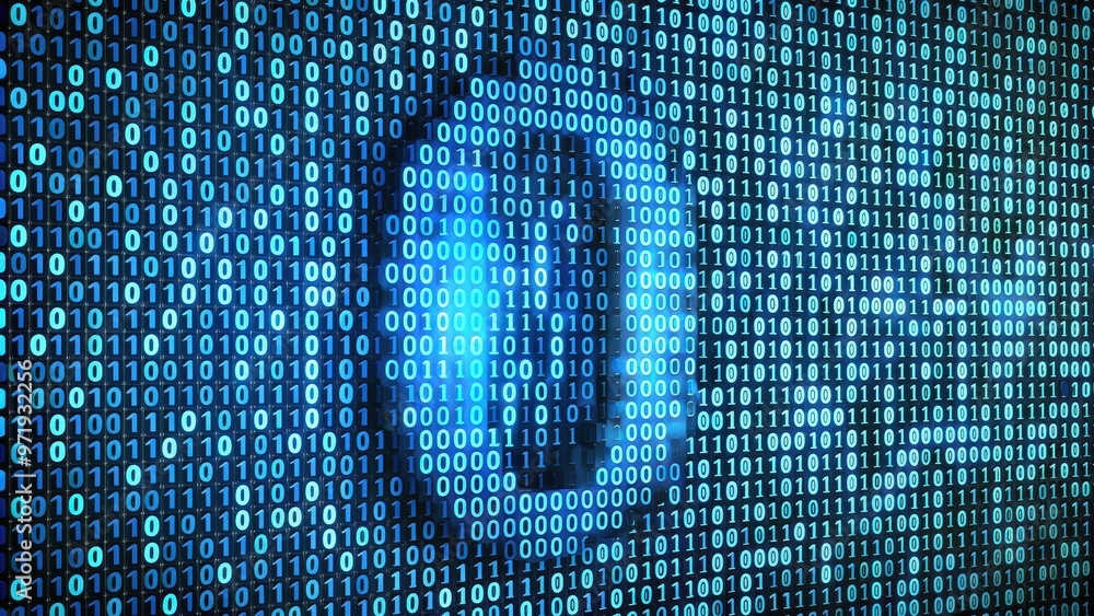 Binary code represented as a series of 0s and 1s, computer, technology ...