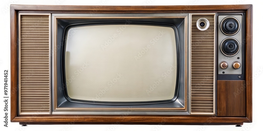 Vintage television set with built-in video recorder, retro, old ...