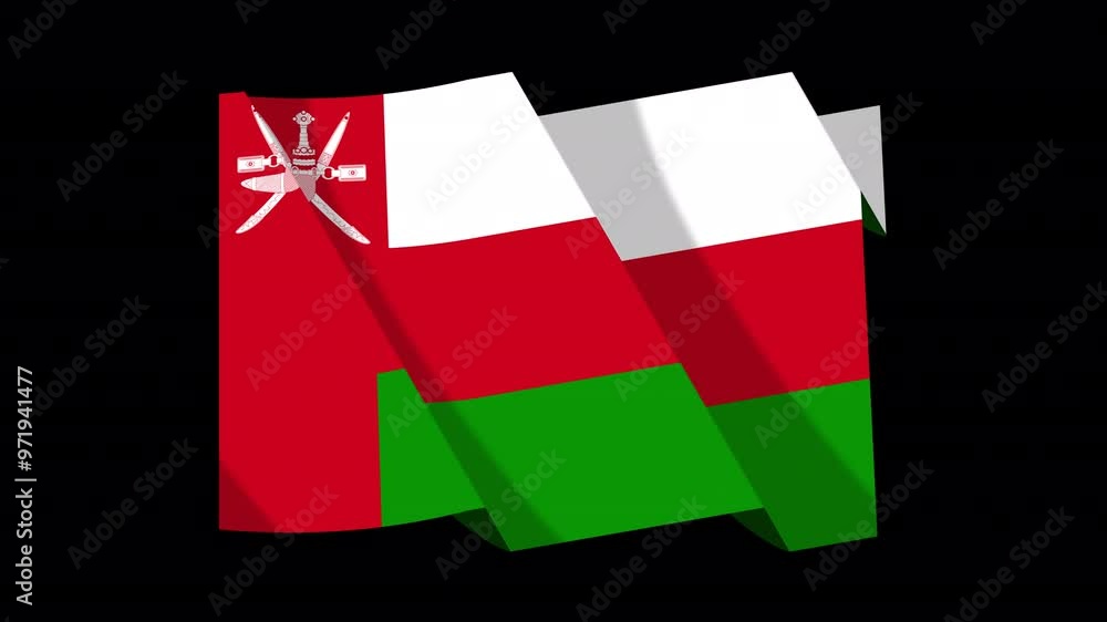 Looping Animation of The Oman Flag with Alpha Channel, Waving Flag 4k ...