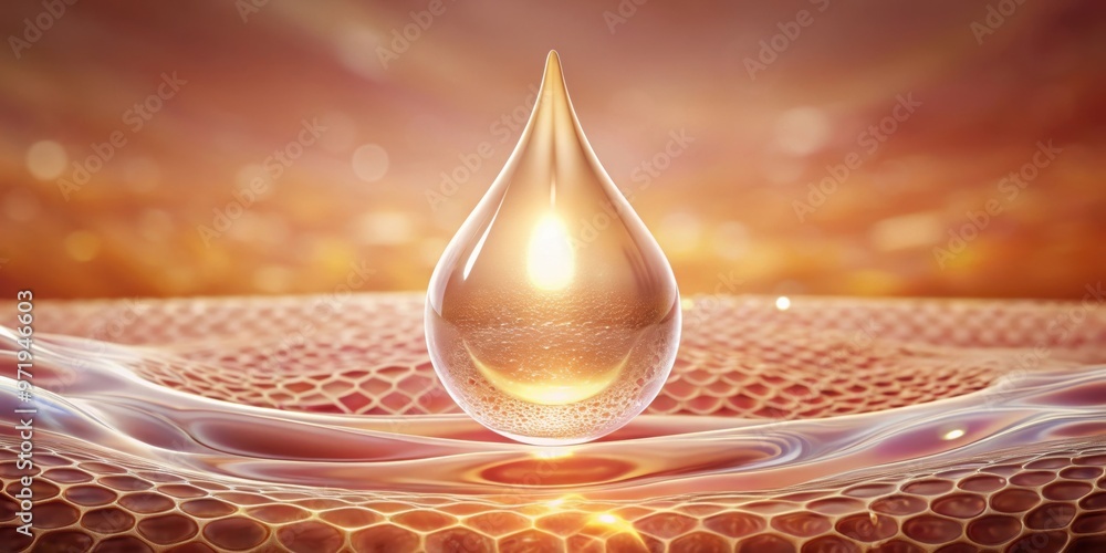 Of Serum Drop Penetrating Skin Layer With Alpha Layer For The Drop Serum Drop Skin Layer