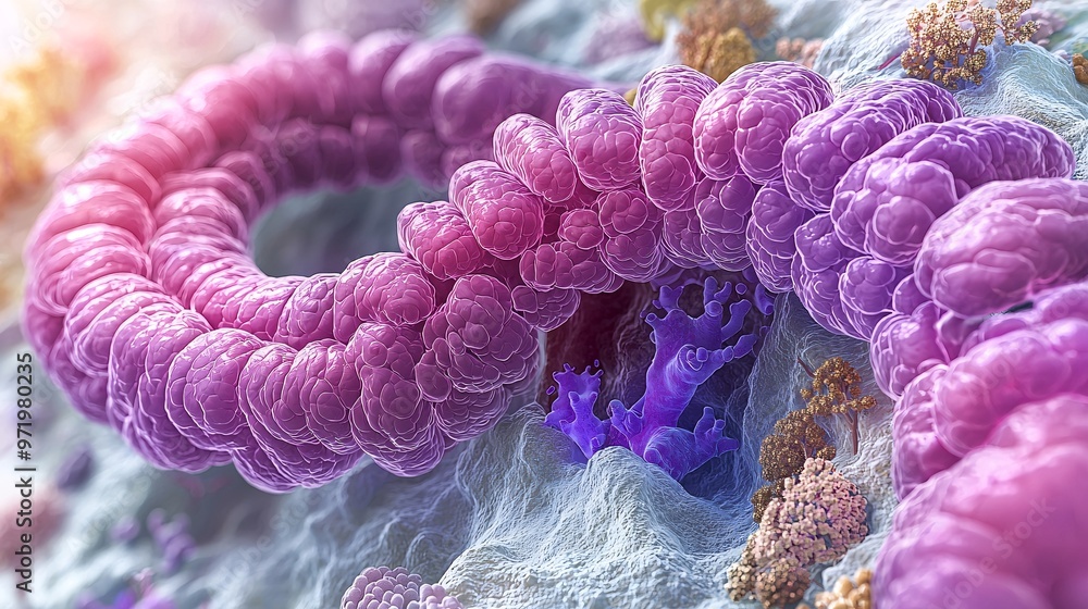 A depiction of the large intestine and how it processes waste, shown ...