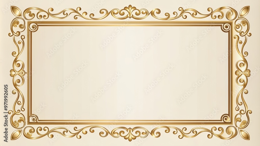 Elegant gold square border frame with a simple design, gold, square ...