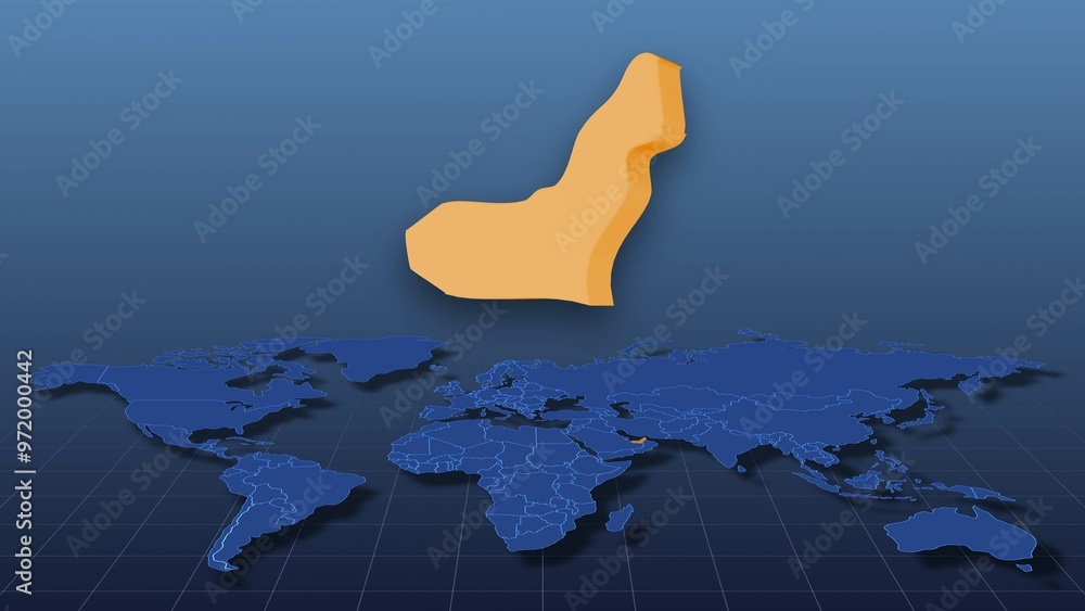 World Map Showing United Arab Emirates Country in Detail Stock ...