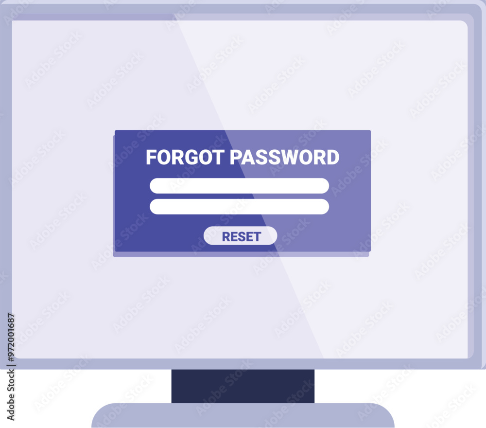 Computer screen displaying a forgot password notification, prompting ...