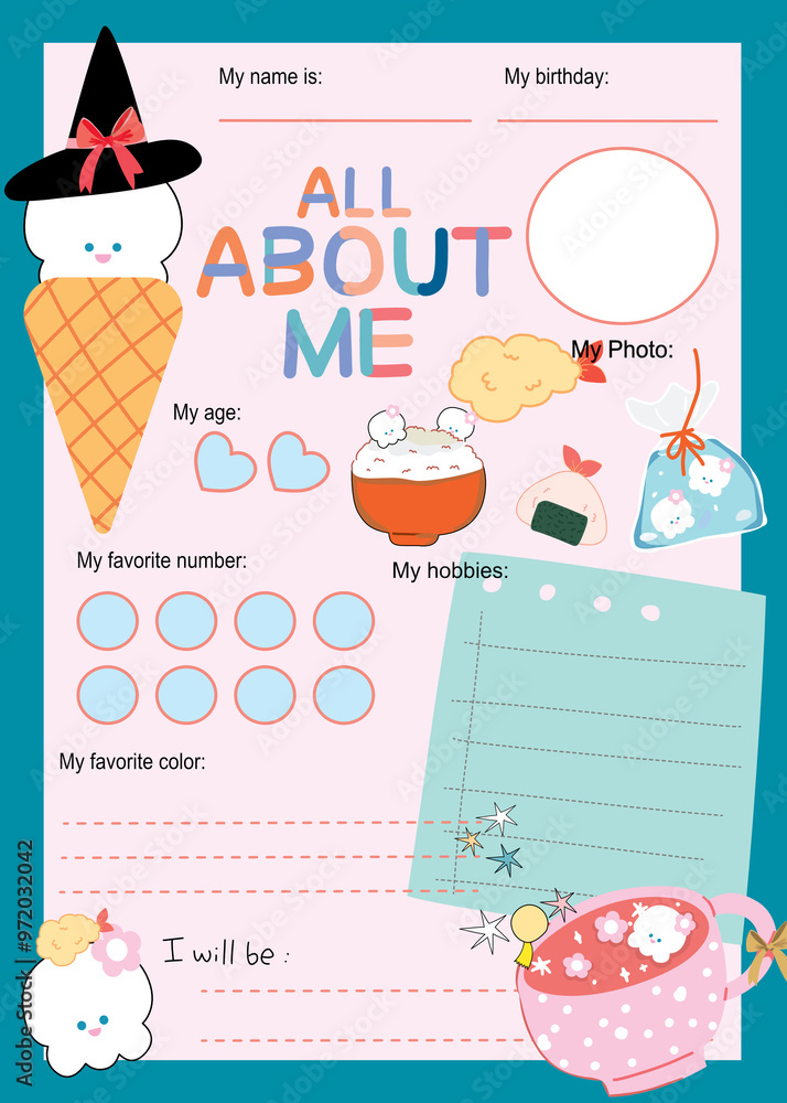 baby shower invitation, back to school, Cute All about me, cute cartoon ...