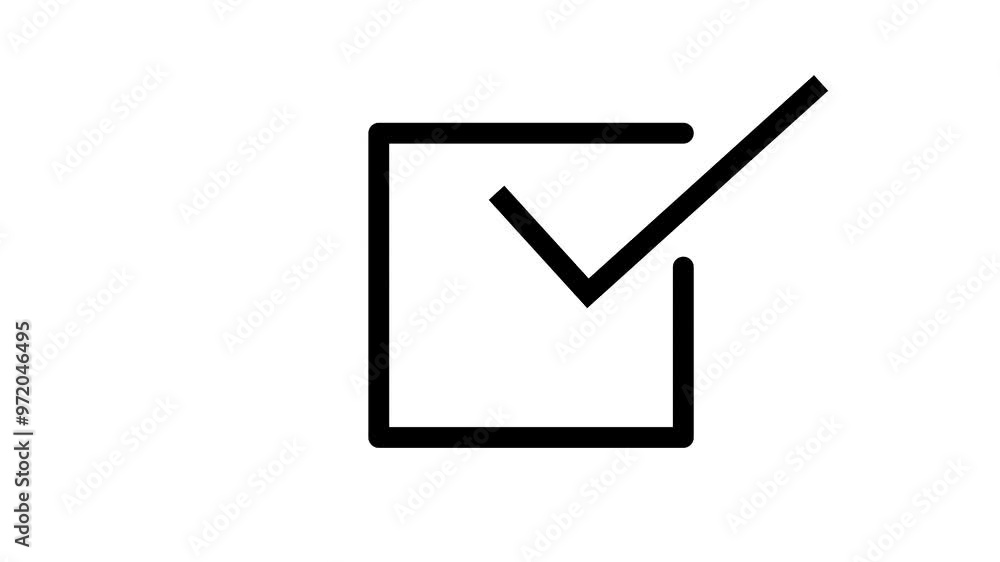 Check mark symbol. approved tick mark icon animation on a black ...